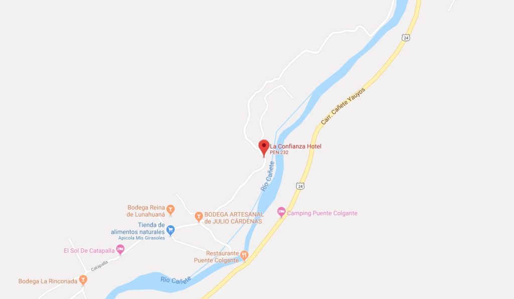 Ubicación del Hotel | La Confianza Hotel en Lunahuaná